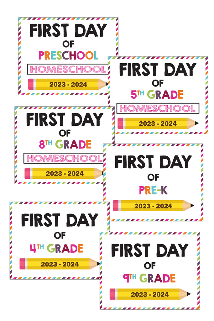 2020-2021 First Day of School Sign Printable (Including Homeschool and ...