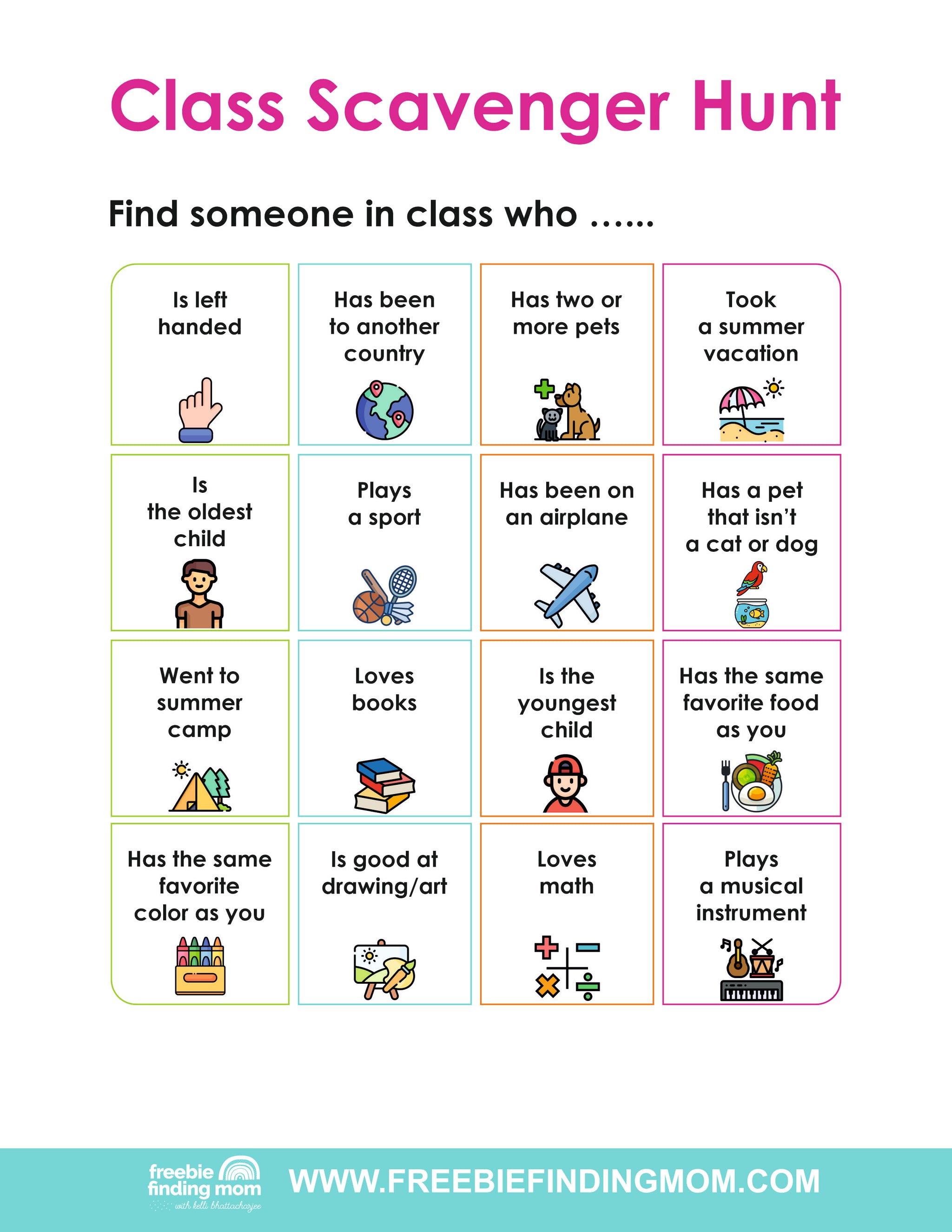 Class Scavenger Hunt