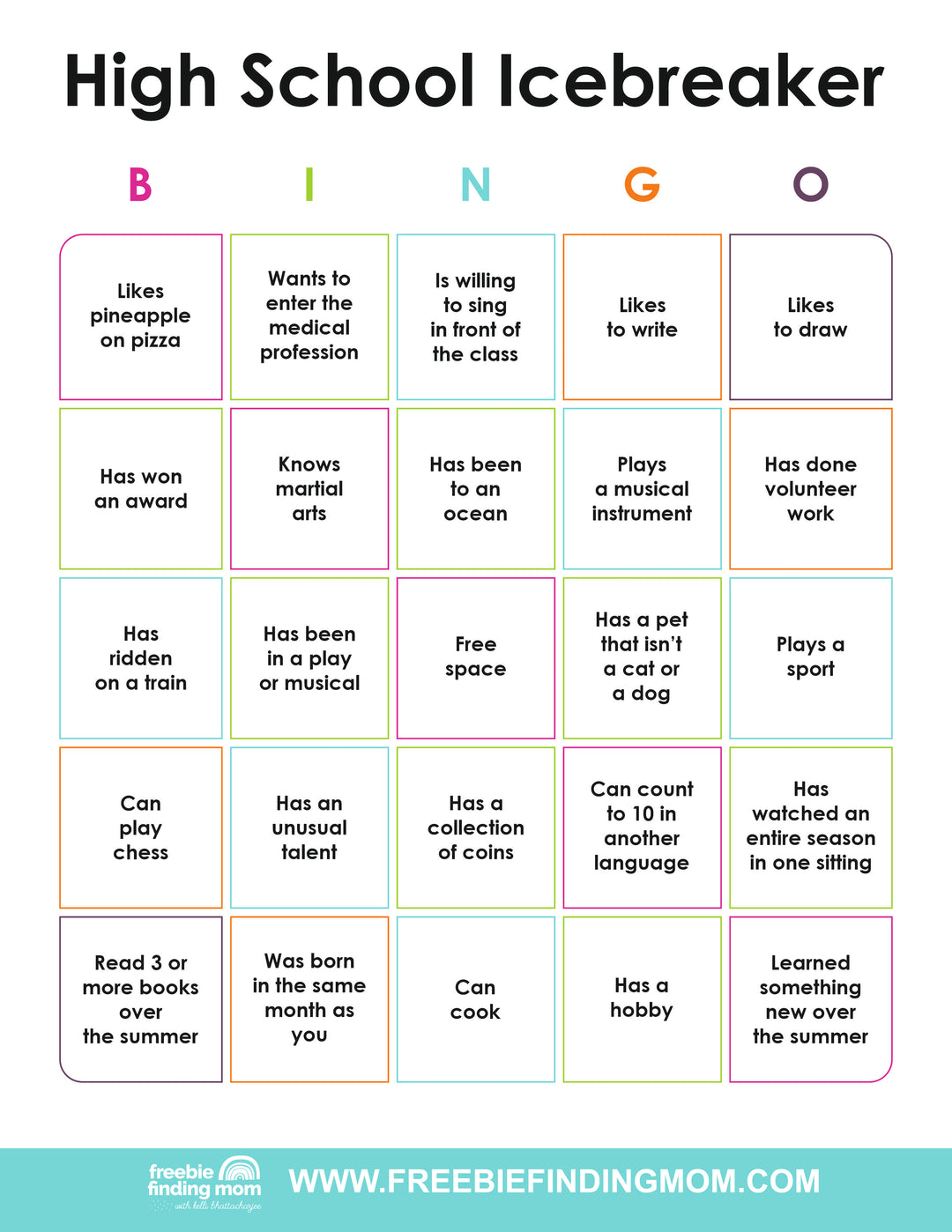 Icebreaker Bingo Cards (25 Cards)