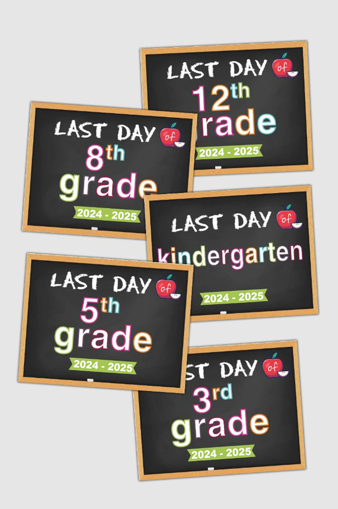 2024-2025 Last Day of School Signs (Chalkboard Style)