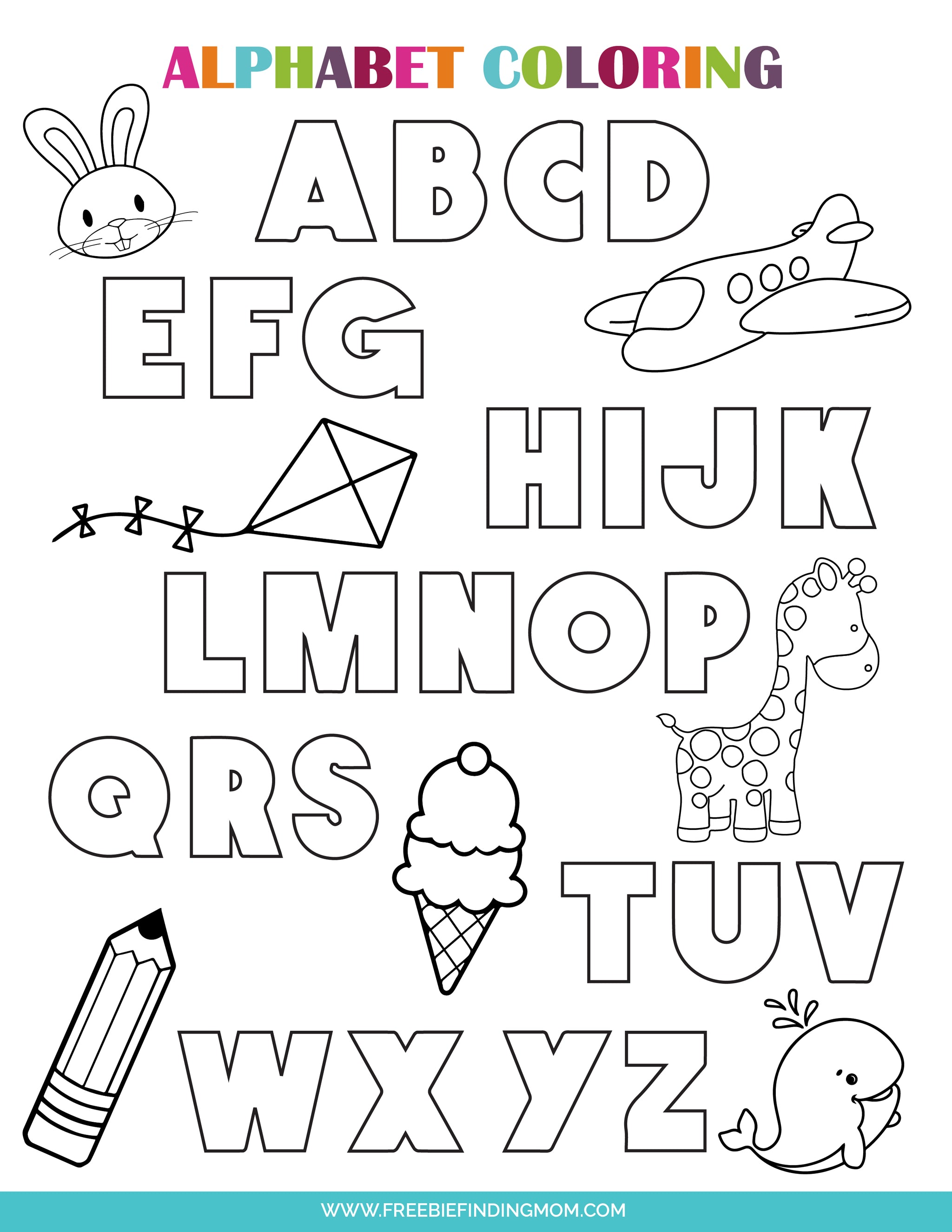 3 Letter Coloring Pages