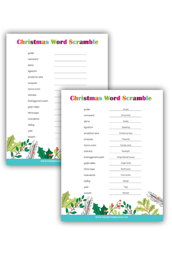 Christmas Word Scramble – Freebie Finding Mom