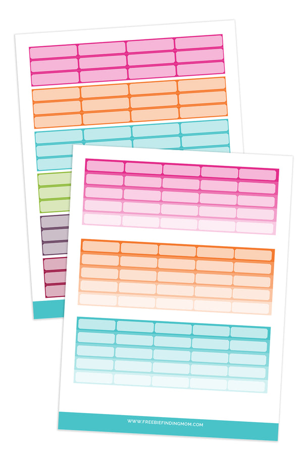 Rectangle Boxes Printable Planner Stickers