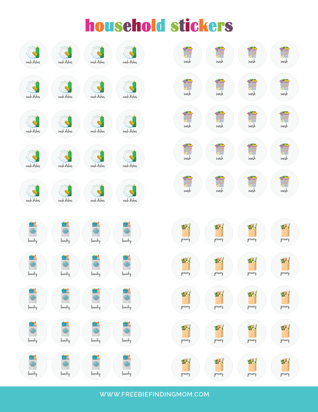 Cleaning Stickers for Planner Printable