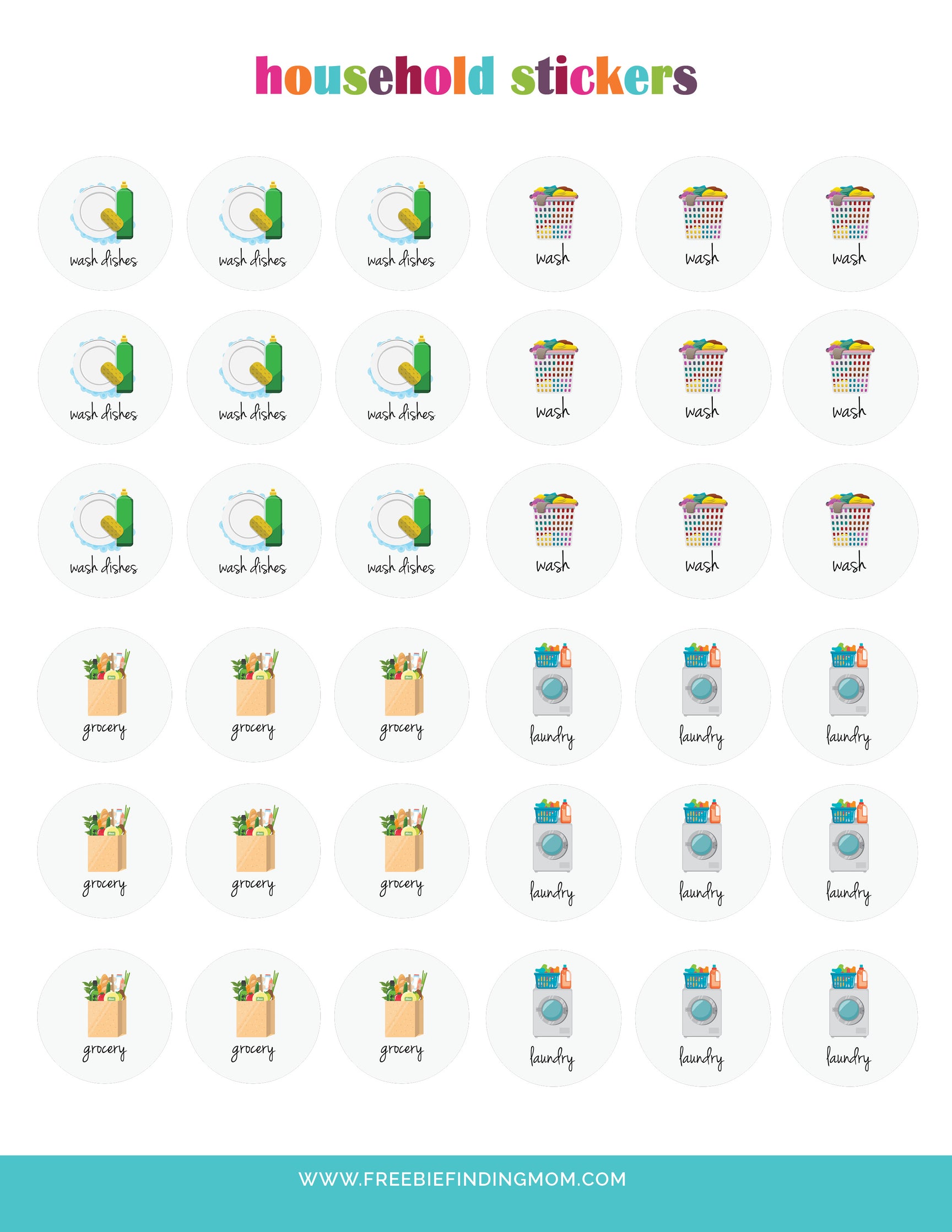 Cleaning Stickers for Planner Printable