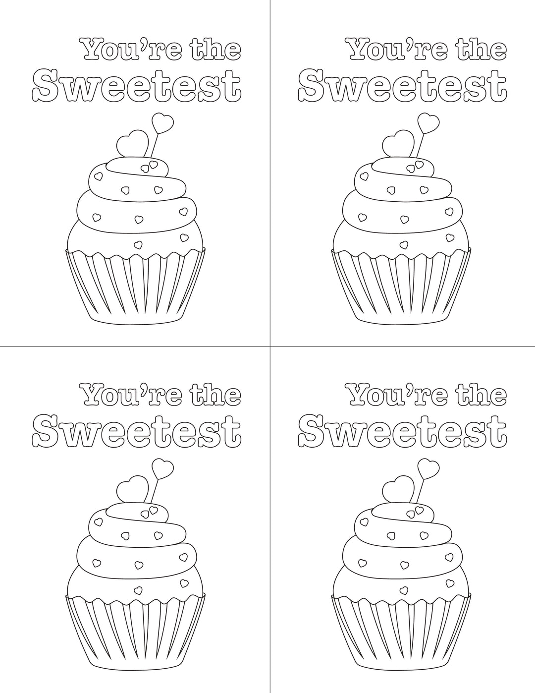 Valentine's Day Cards to Color (3 Designs)