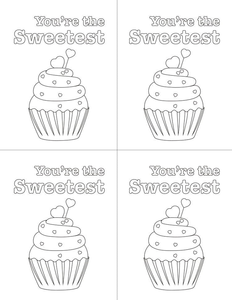 Valentine's Day Cards to Color (3 Designs)