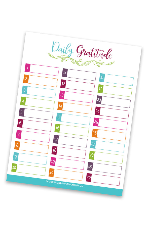 Daily Gratitude List Template – Freebie Finding Mom