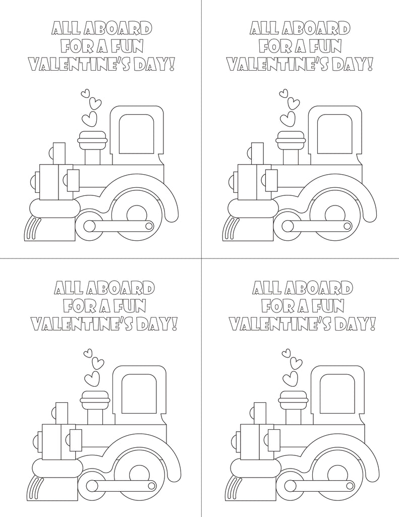 Valentine's Day Cards to Color (3 Designs)