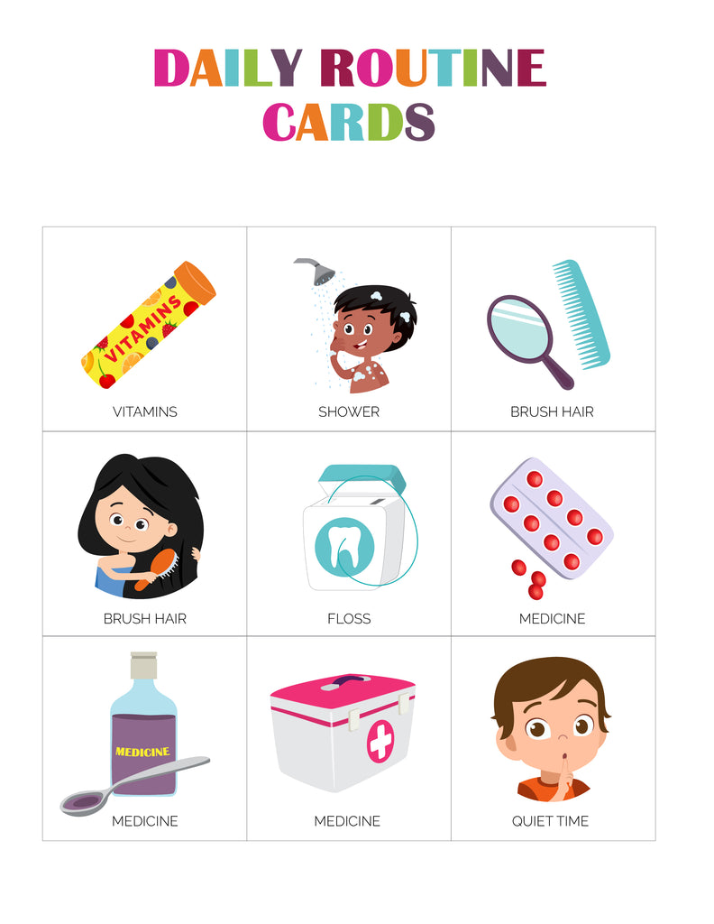 Daily Routine Charts and Cards For Kids