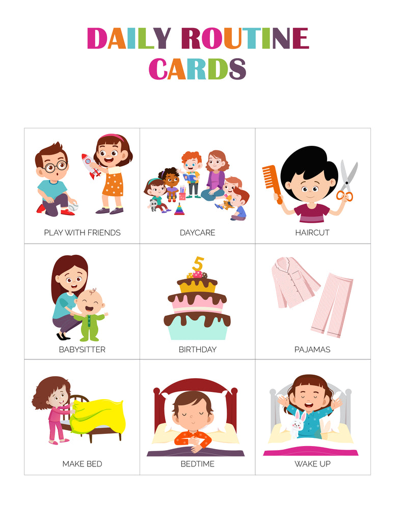 Daily Routine Charts and Cards For Kids