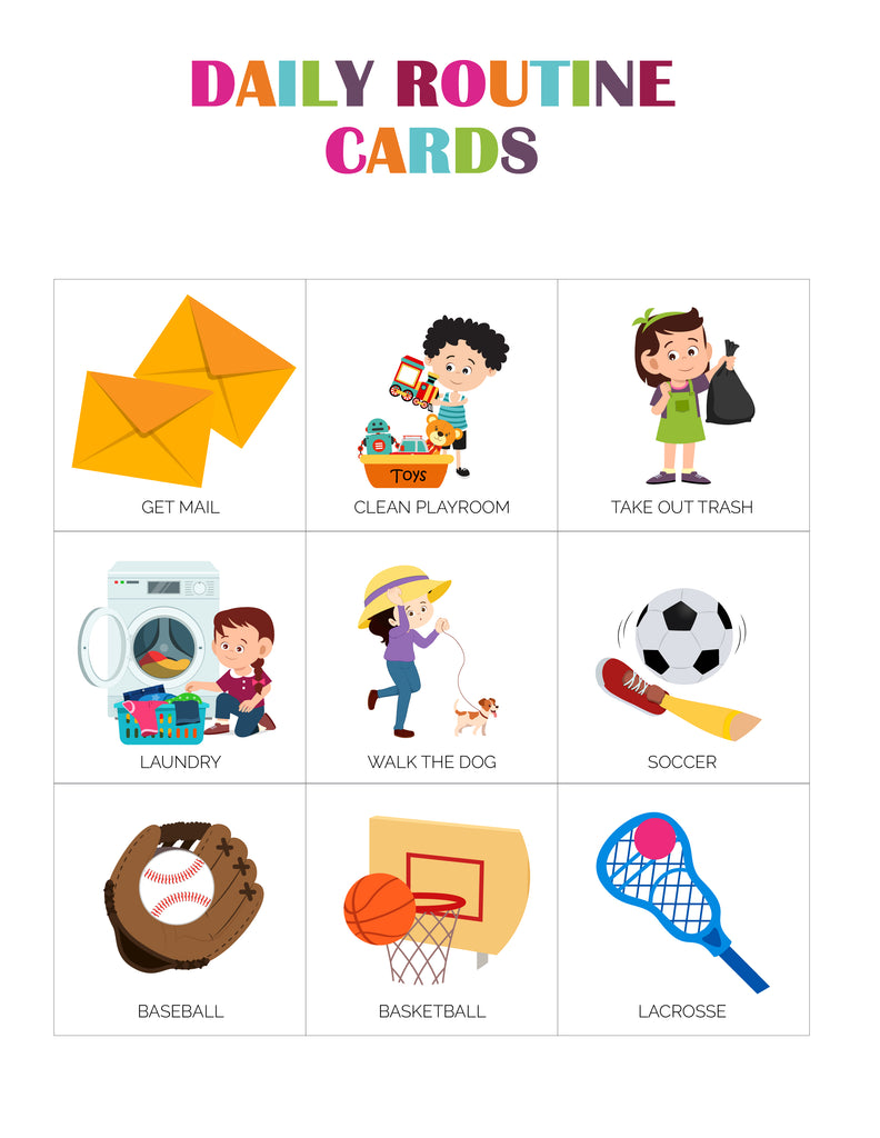 Daily Routine Charts and Cards For Kids