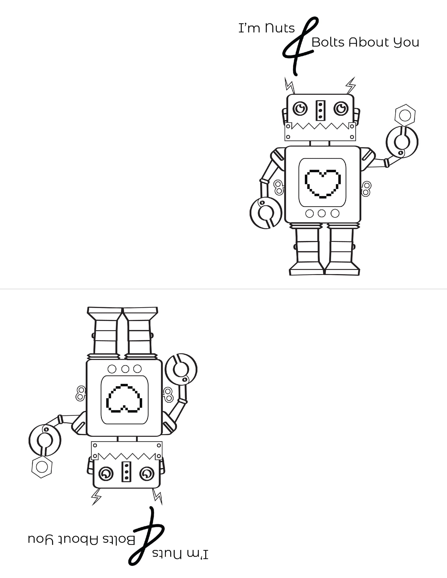 Valentine's Day Cards to Color (3 Designs)