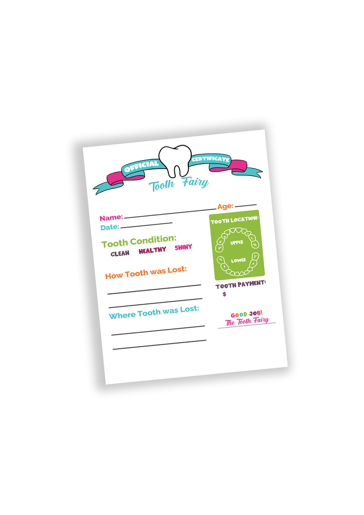Tooth Fairy Certificate