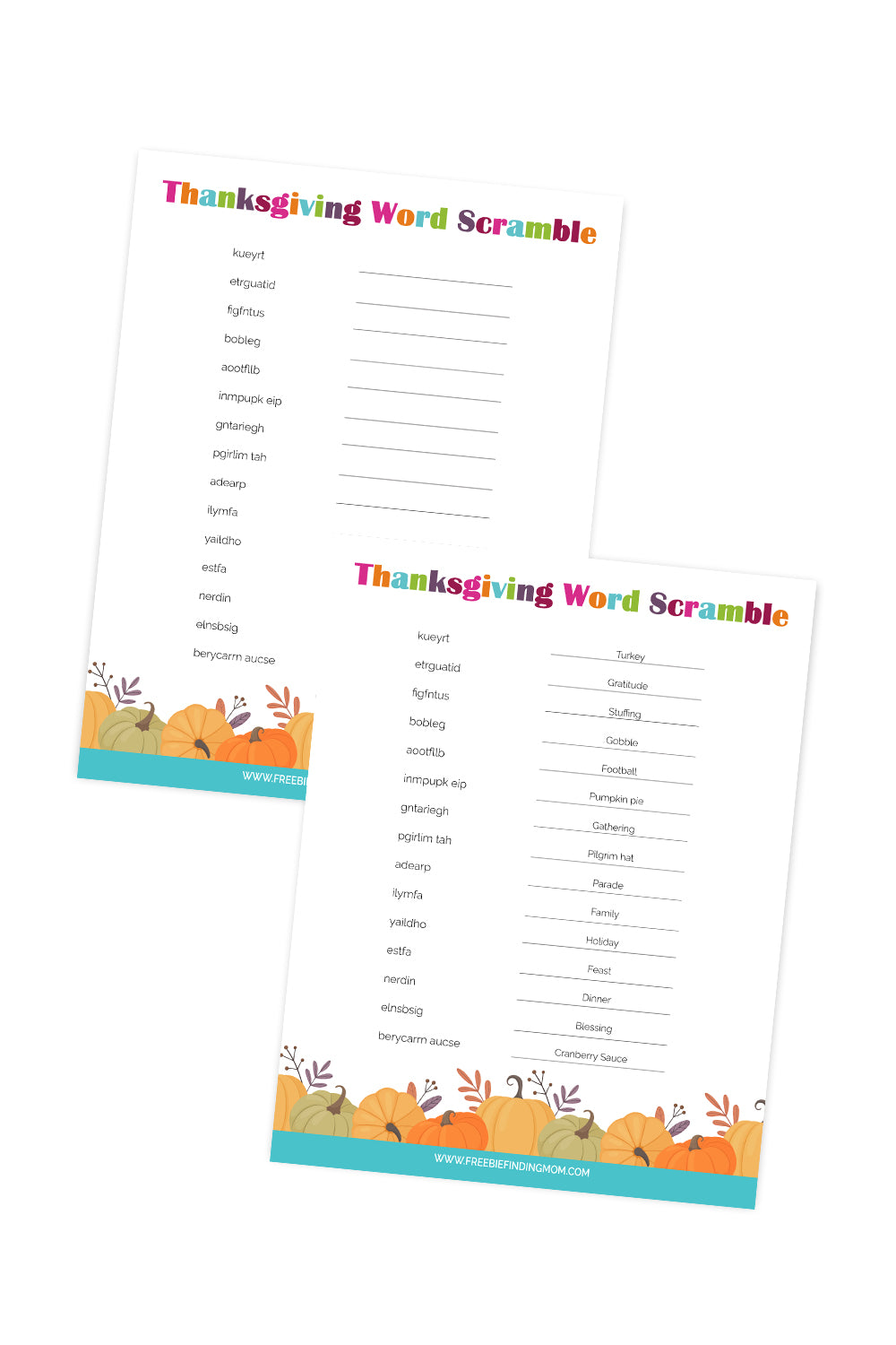 Thanksgiving Word Scramble Answers thanksgiving-word-scramble-answers