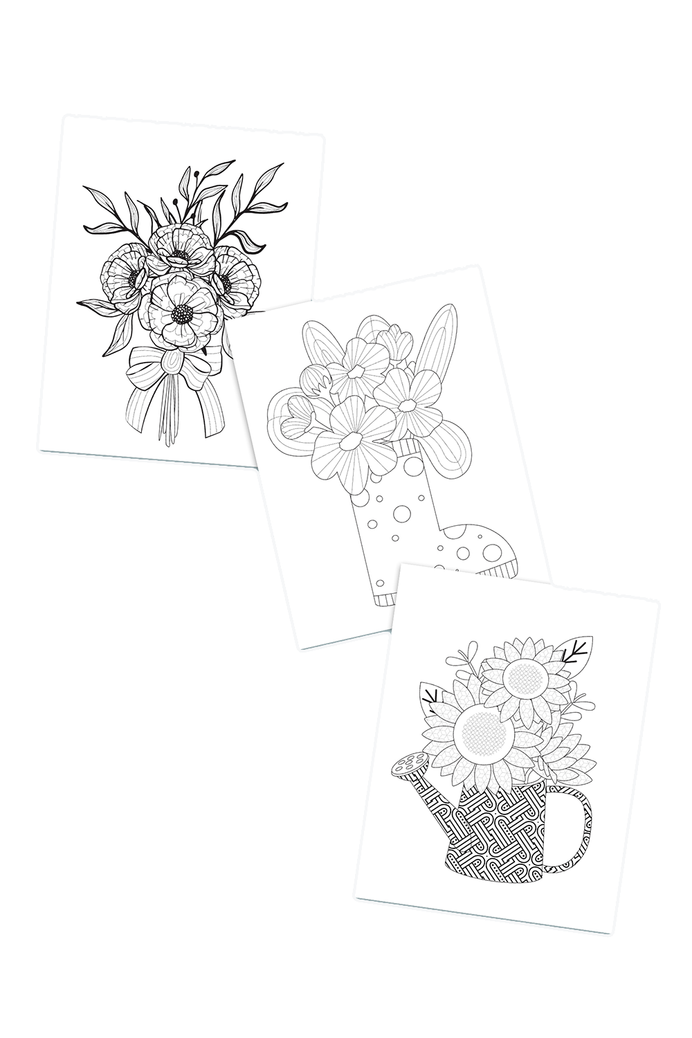 Flower Coloring Pages for Adults and Kids (3 Pages) – Freebie Finding Mom
