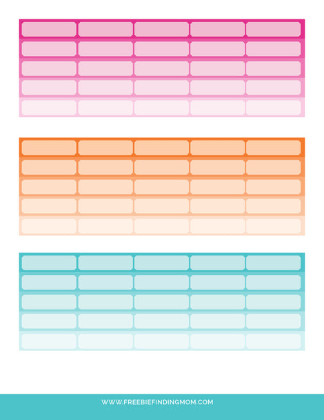 Rectangle Boxes Printable Planner Stickers
