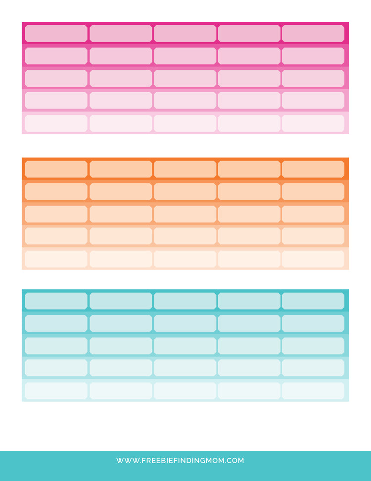 Rectangle Boxes Printable Planner Stickers