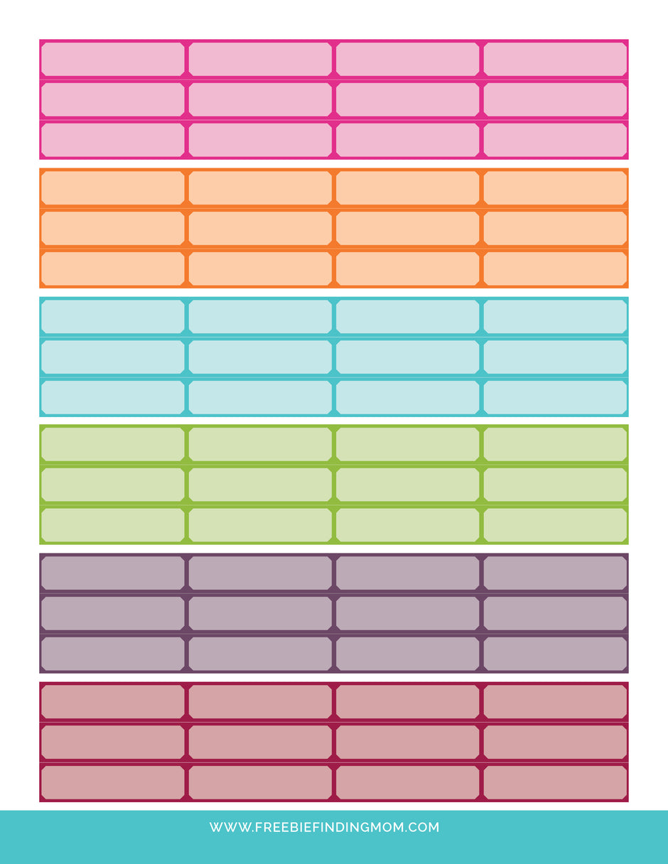 Rectangle Boxes Printable Planner Stickers