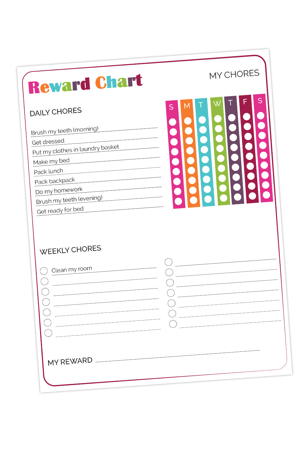 Blank Reward Chart Printable