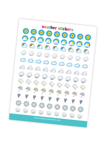 Weather Stickers for Planner Printable