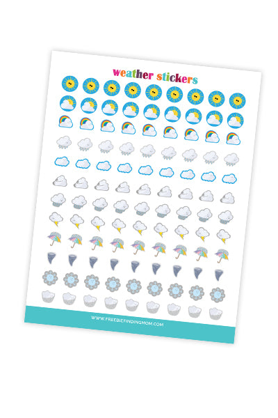 Weather Stickers for Planner Printable